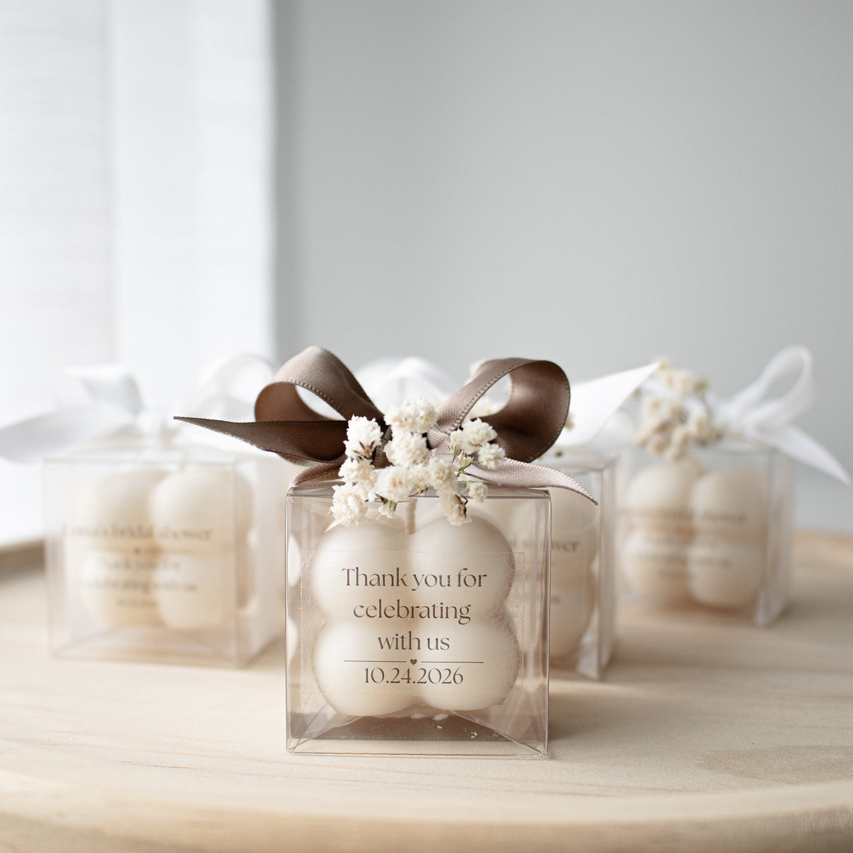 Elegant Personalized Candle Wedding Favors, Bubble Candle Party Favors – Glowing Harmony Candles