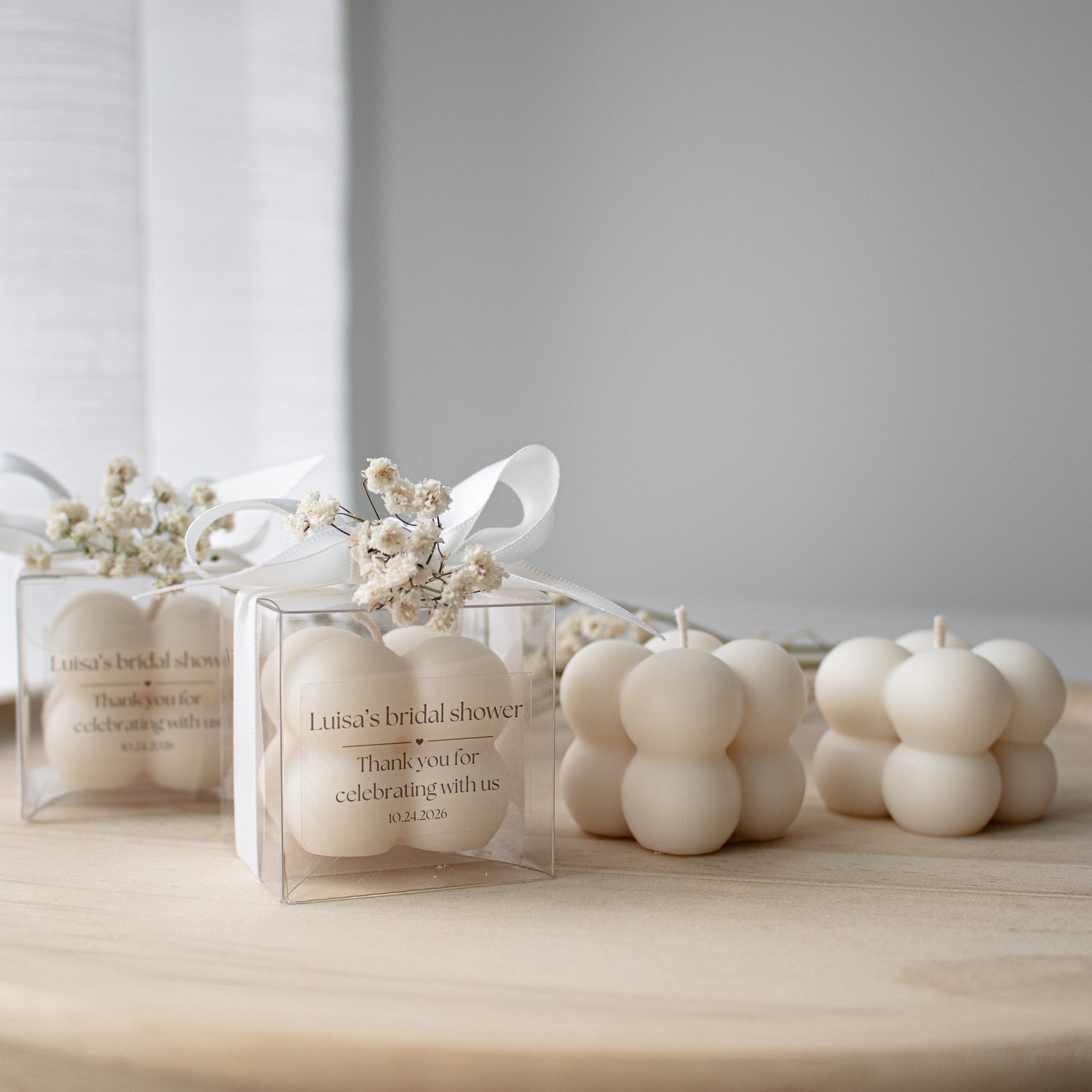 Elegant Personalized Candle Wedding Favors, Bubble Candle Party Favors – Glowing Harmony Candles
